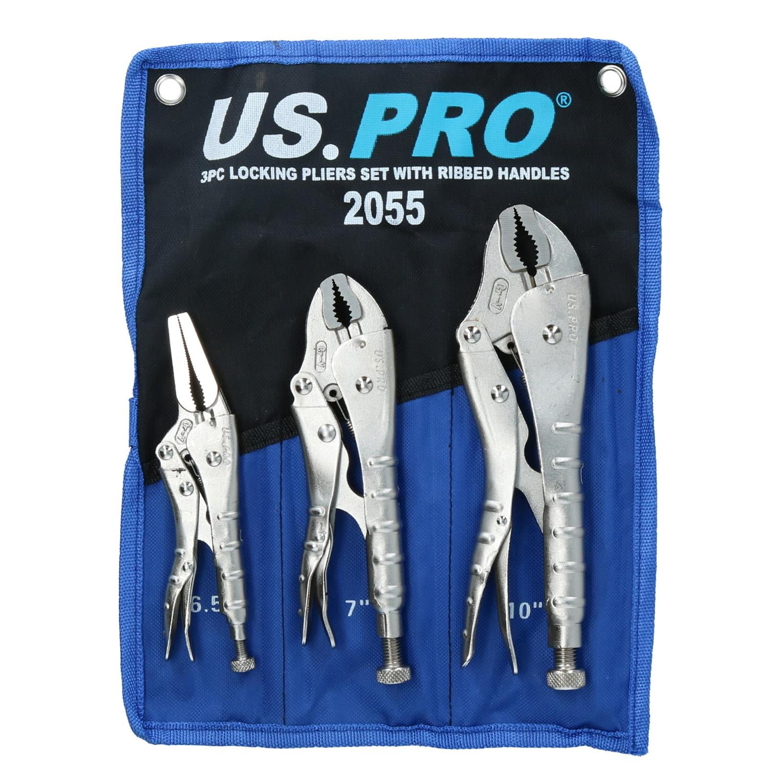 Locking Pliers Grip Wrench Plier Mole Grips with Ribbed handles 3pc Set ...