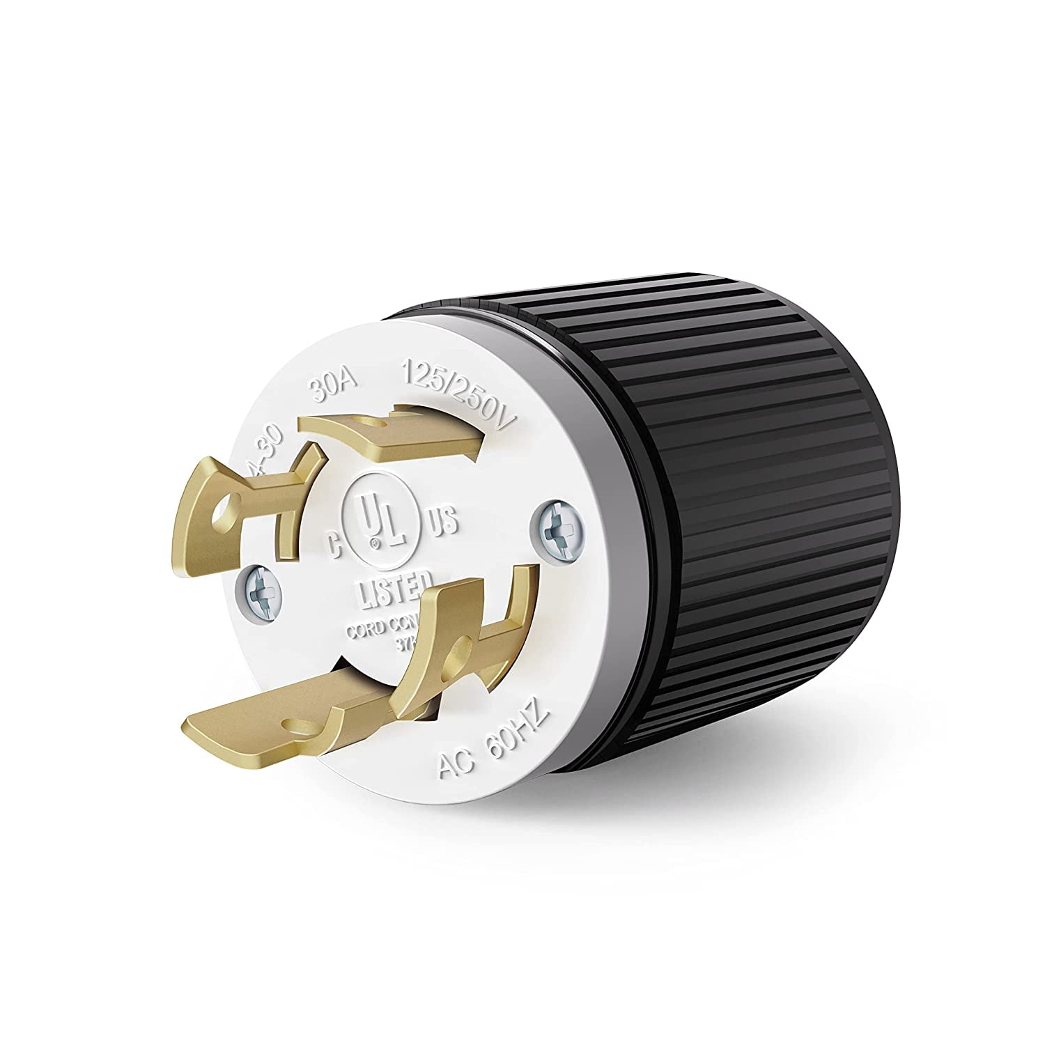 Locking Plug Connector for Generator, Twist Lock Male Plug, 30 Amp, 125 ...