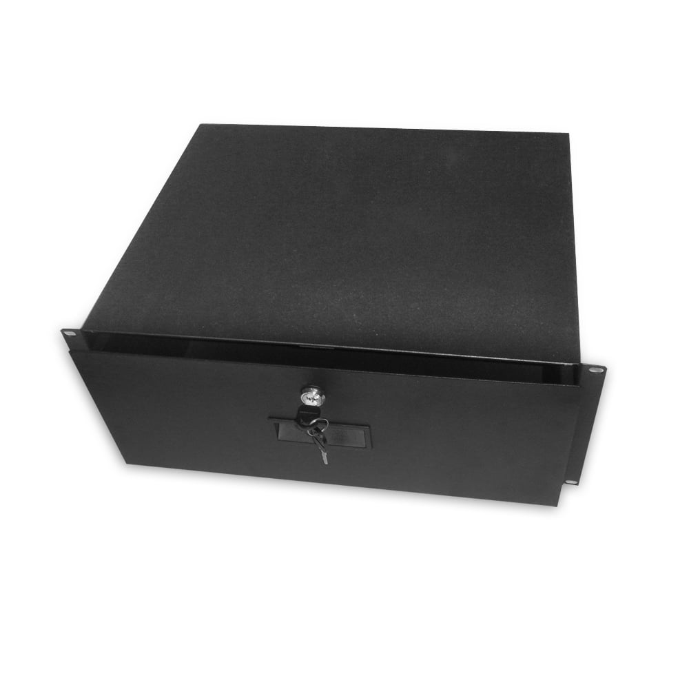 Locking Storage Drawer Shelf, 4U, 19" x 24"D, Black - Walmart.com