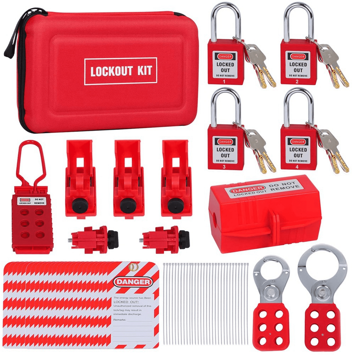 Locking Tag Kit Hasps, Clamps and Universal Multi-Pole Circuit Breaker ...