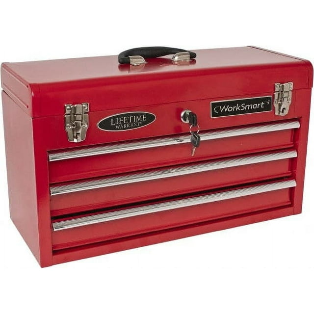 Locking Tool Chest: 3 Smooth-Open Drawers, 8.6″ Deep x 11.9″ High x 20. ...
