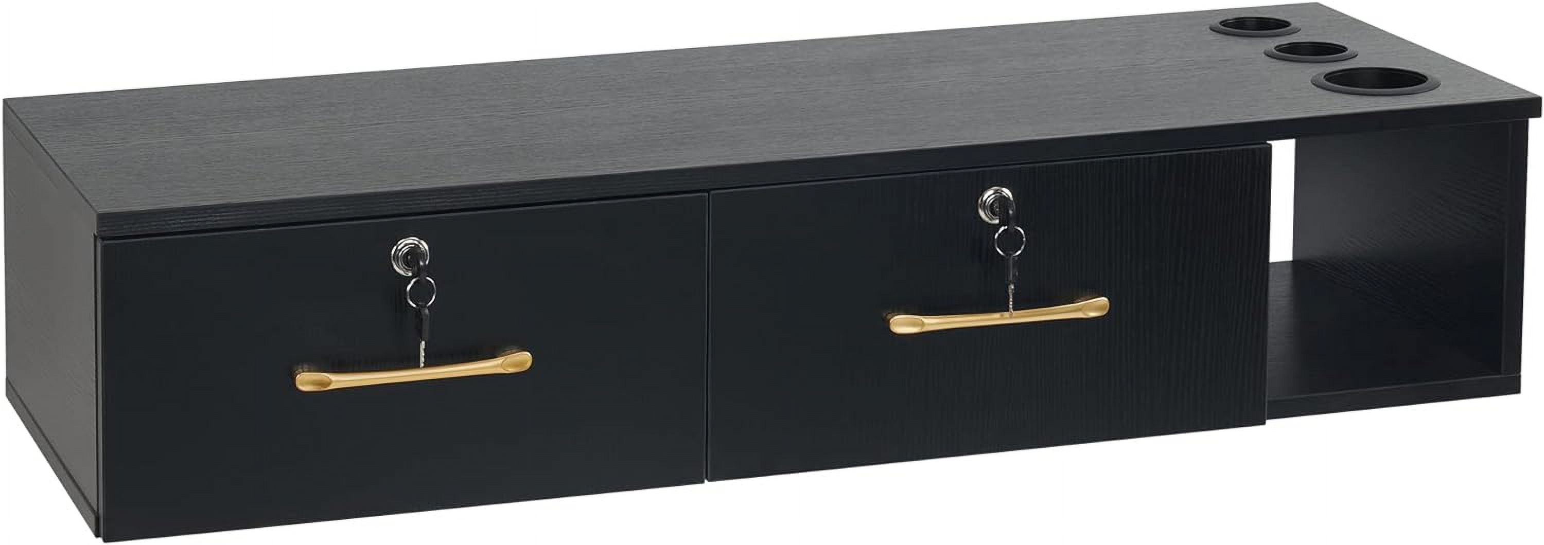 Locking Wall Mount Styling Station, Barber Storage Floating Salon ...