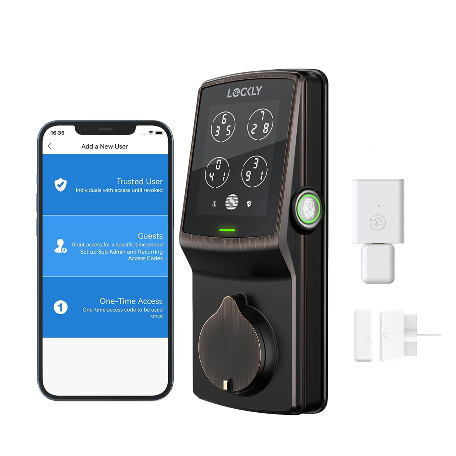 Lockly Secure Pro Deadbolt, Wi-Fi Smart Lock, Keyless Door Lock, Smart Locks for Any Doors, PIN ...