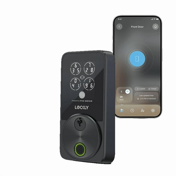 Lockly Secure Pro Zeno Series Matte Black Deadbolt WiFi Smart Lock ...