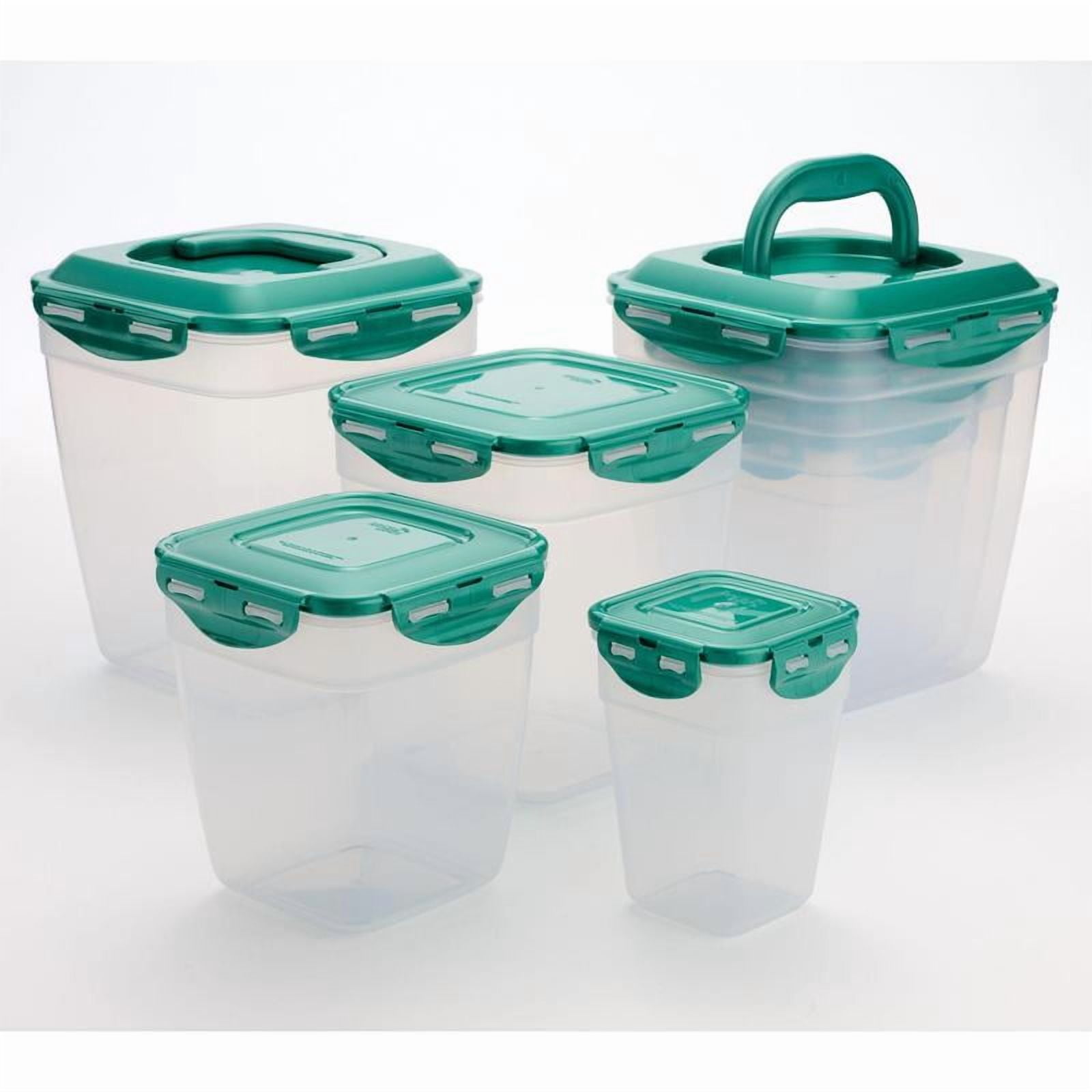 LocknLock 8-Pc Nestable Square Canister Storage Set w/ (2) Handle Lids ...