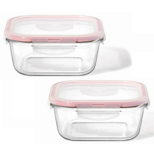 LocknLock - Set of 2 Airtight and Leakproof Glass Containers, 750mL ...