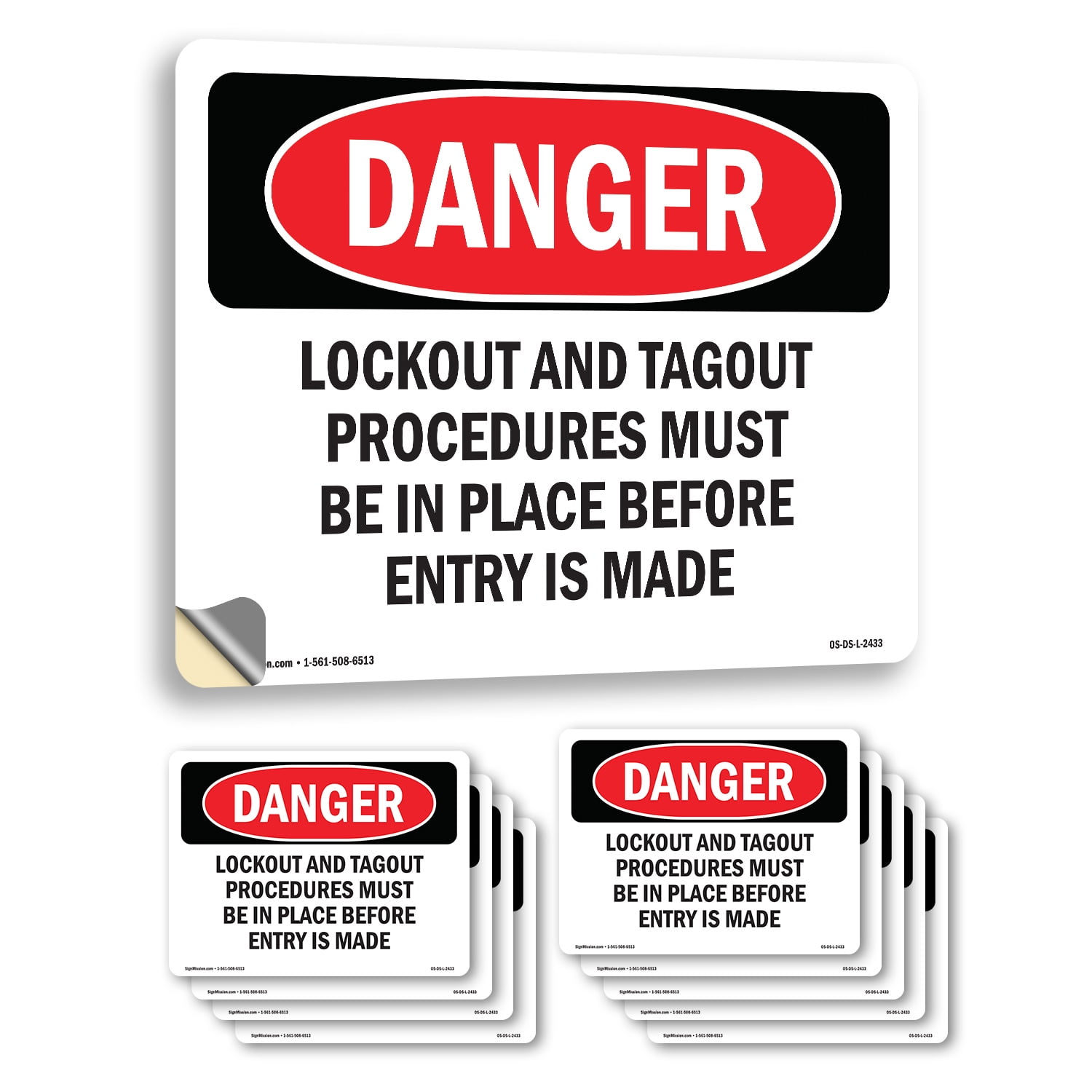 Lockout And Tagout Procedures Must Be In OSHA Danger Vinyl Decal Label ...