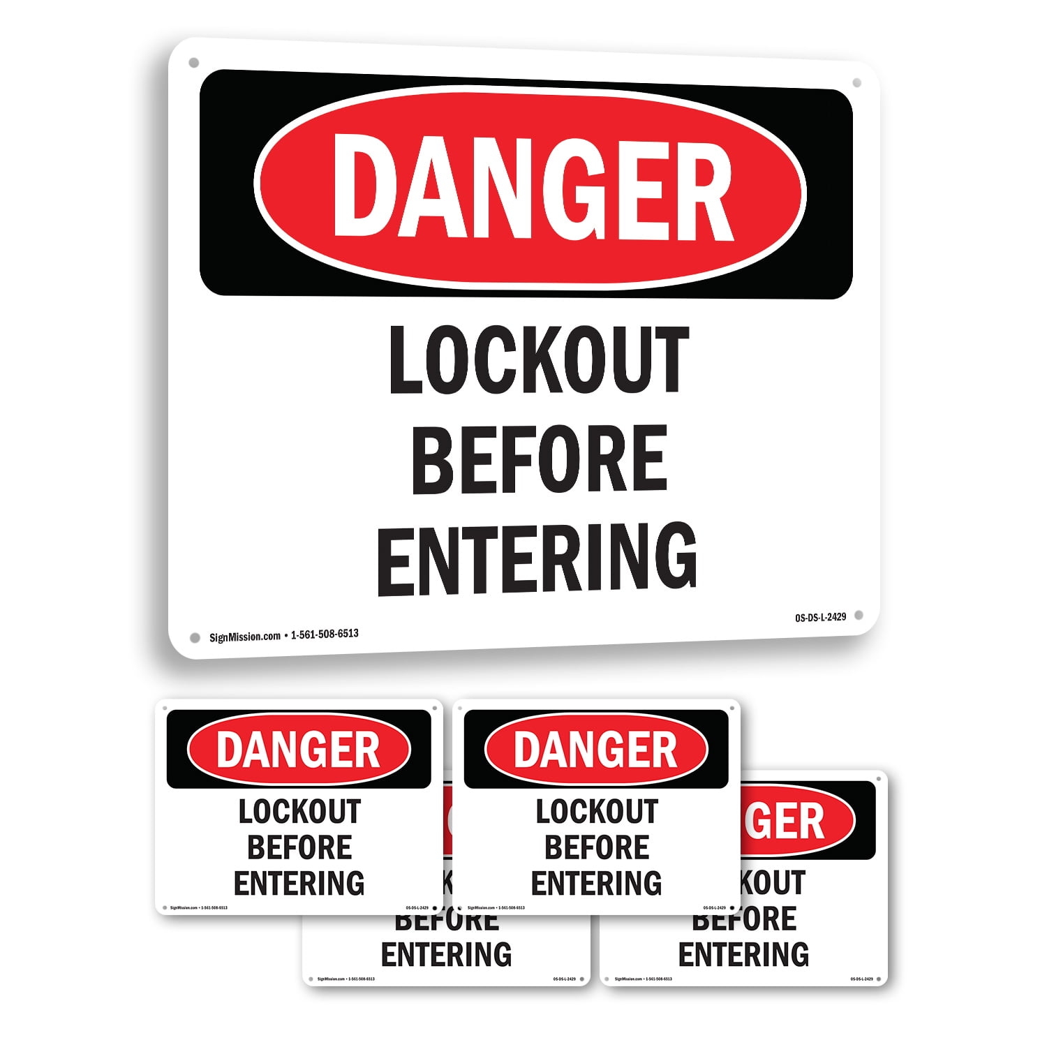 Lockout Before Entering OSHA Danger Aluminum Sign 18 Inch x 12 Inch - 5 ...