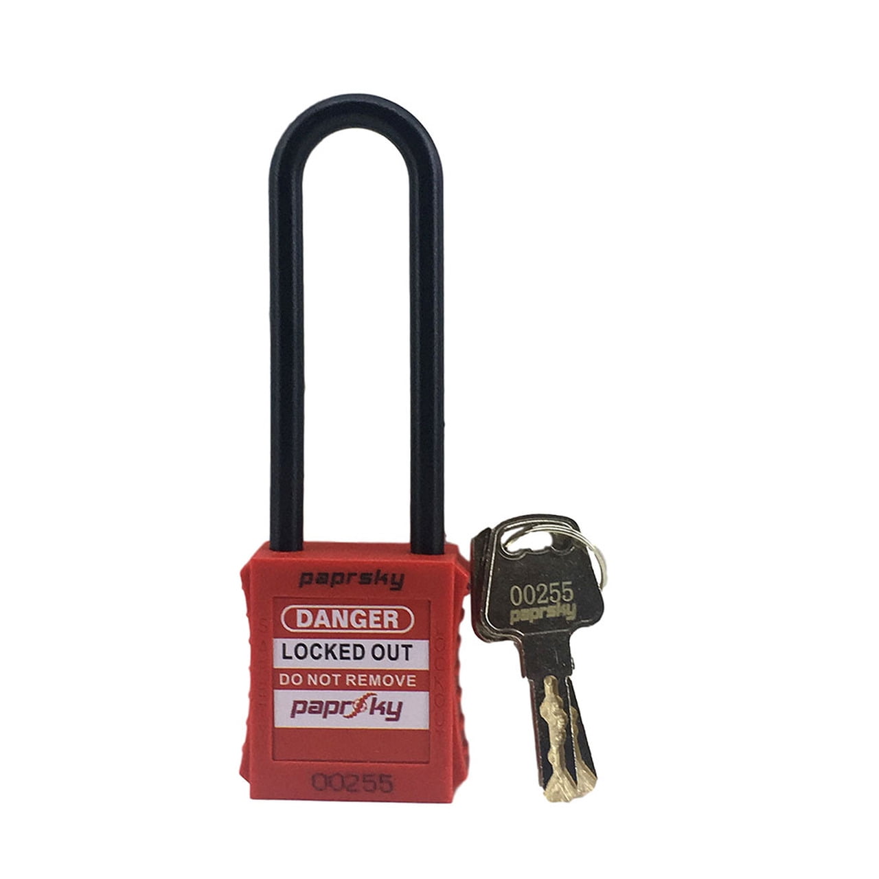 Lockout Padlock Dielectric Red long plastic shackle PS-LOTO-PPNR-76 ...
