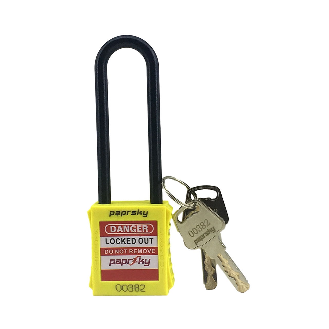 Lockout Padlock Dielectric Yellow long plastic shackle PS-LOTO-PPNR-76 ...