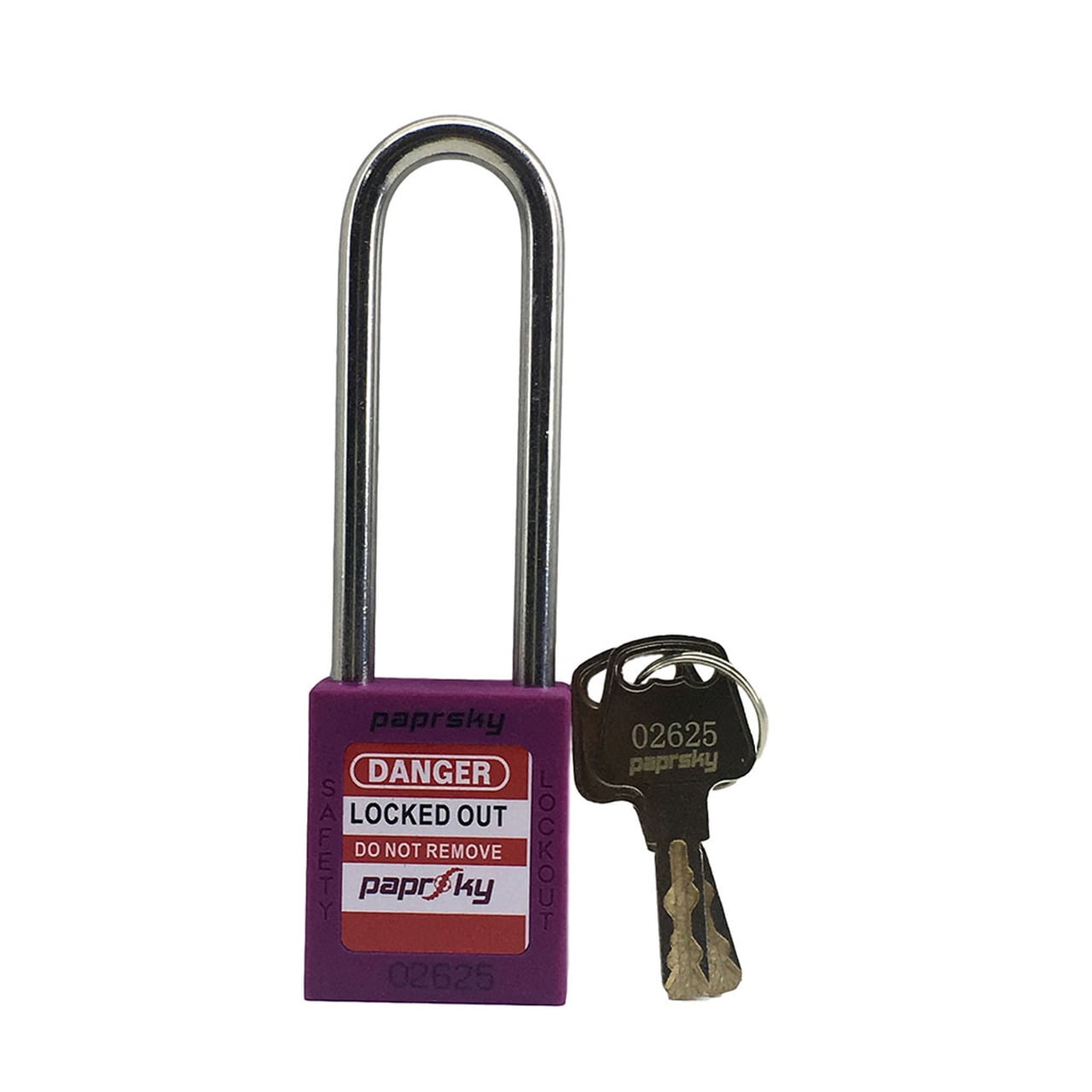 Lockout Padlock Purple Stainless steel Long shackle locks PS-LOTO-PPR ...