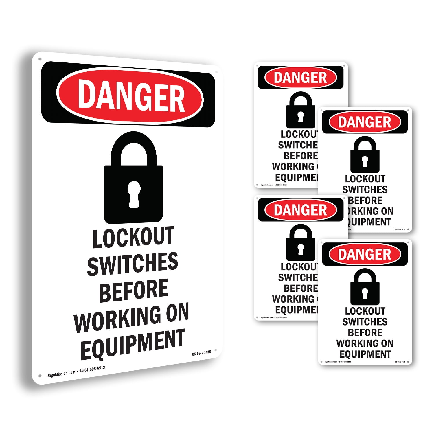 Lockout Switches Before OSHA Danger Aluminum Sign 10 Inch x 7 Inch - 5 ...