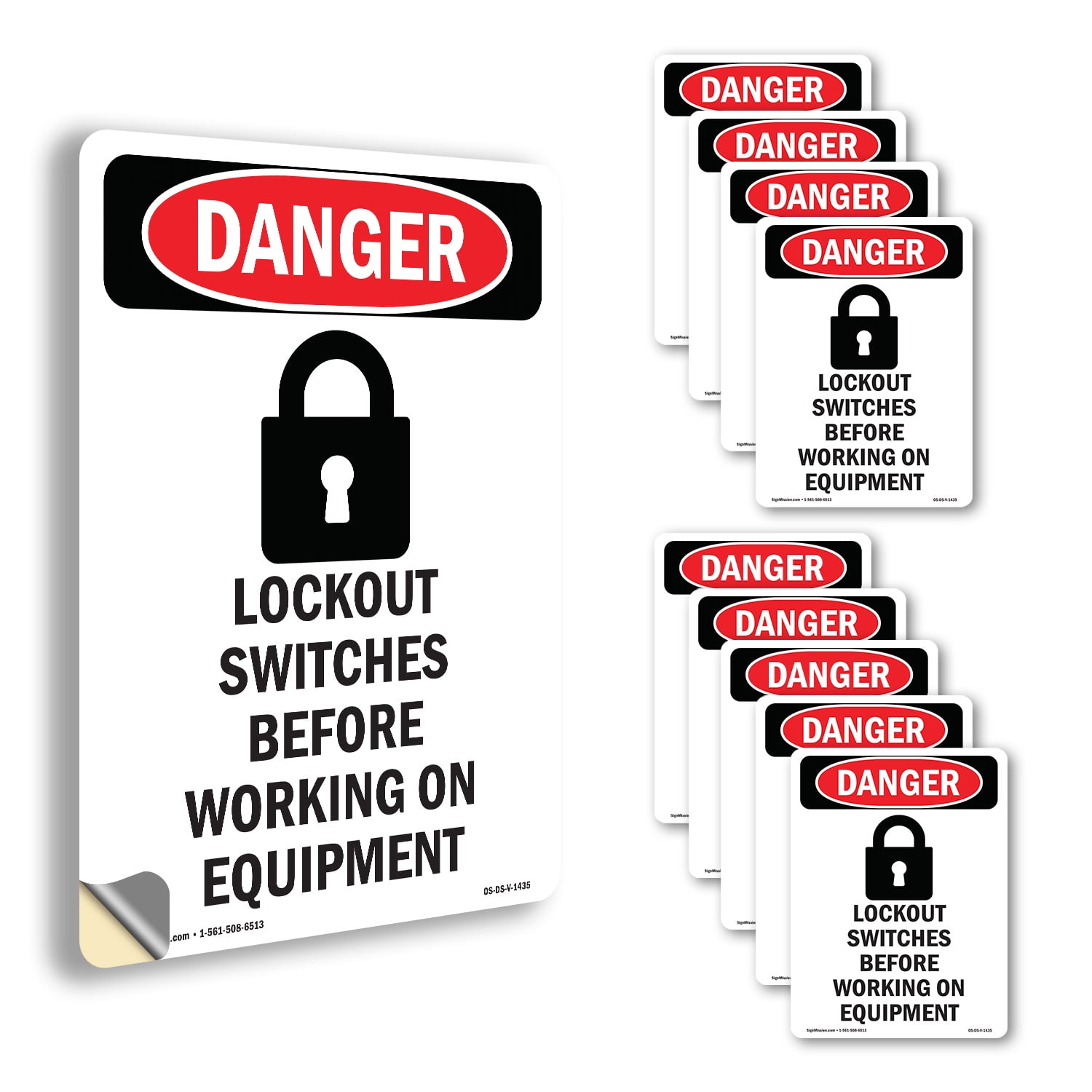 Lockout Switches Before OSHA Danger Vinyl Decal Label 24 Inch x 18 Inch - 10 Pack - Walmart.com