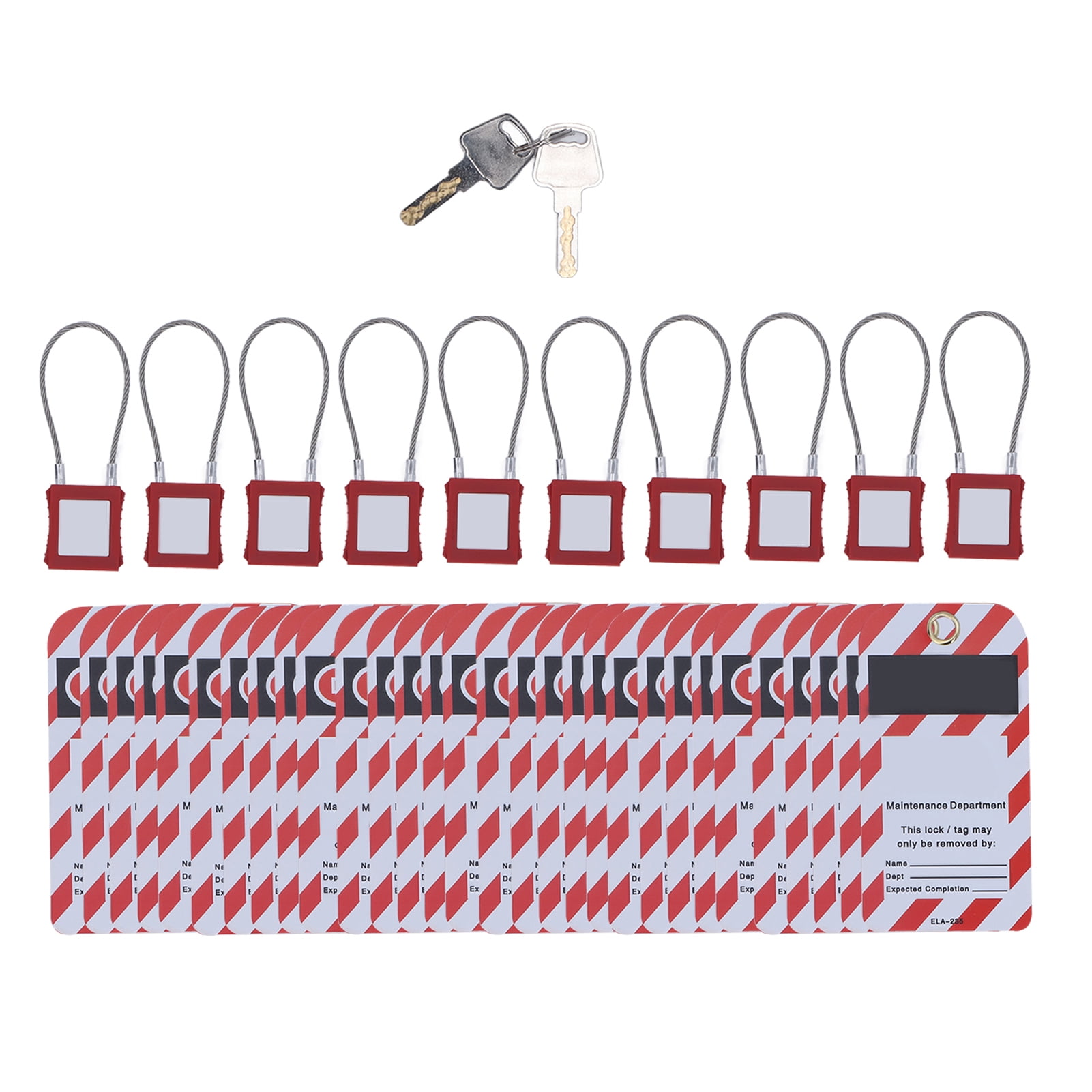 Lockout Tagout Cable Lock Stainless Steel Impact Resistant Prevent Loss ...