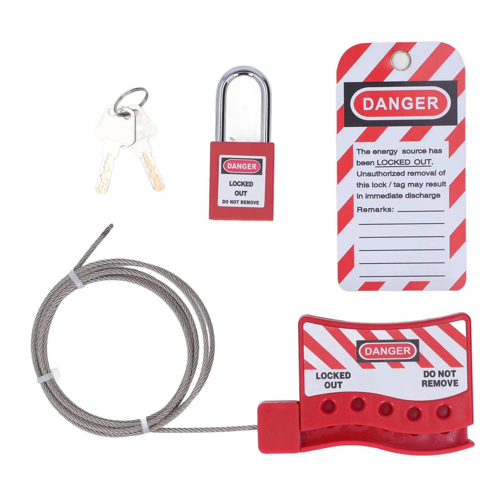 Lockout Tagout Cable Lock, Stainless Steel Metal Adjustable Impact ...
