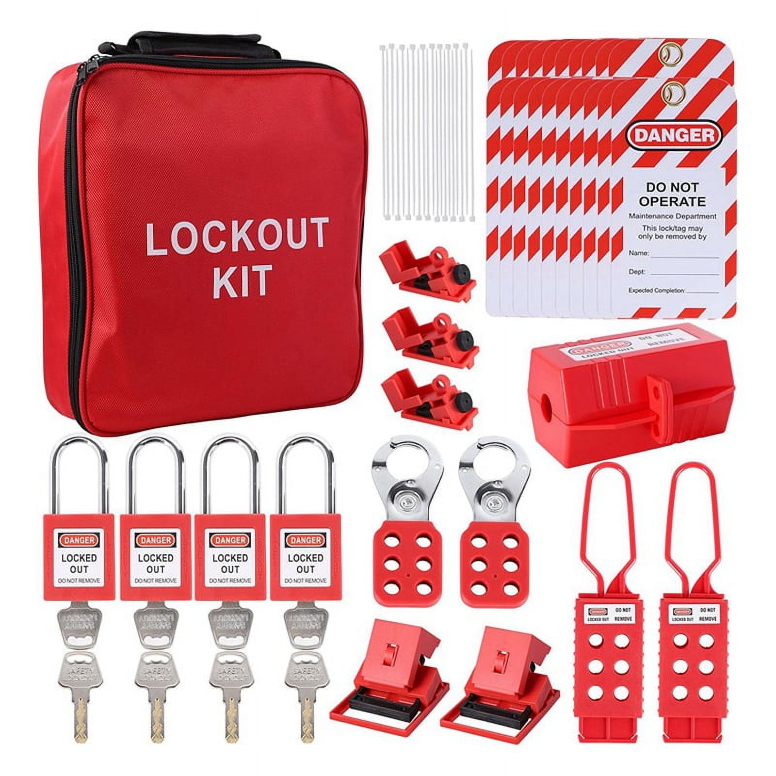 Lockout Tagout Kit, Electrical -Kit with Circuit Breaker Lockout ...