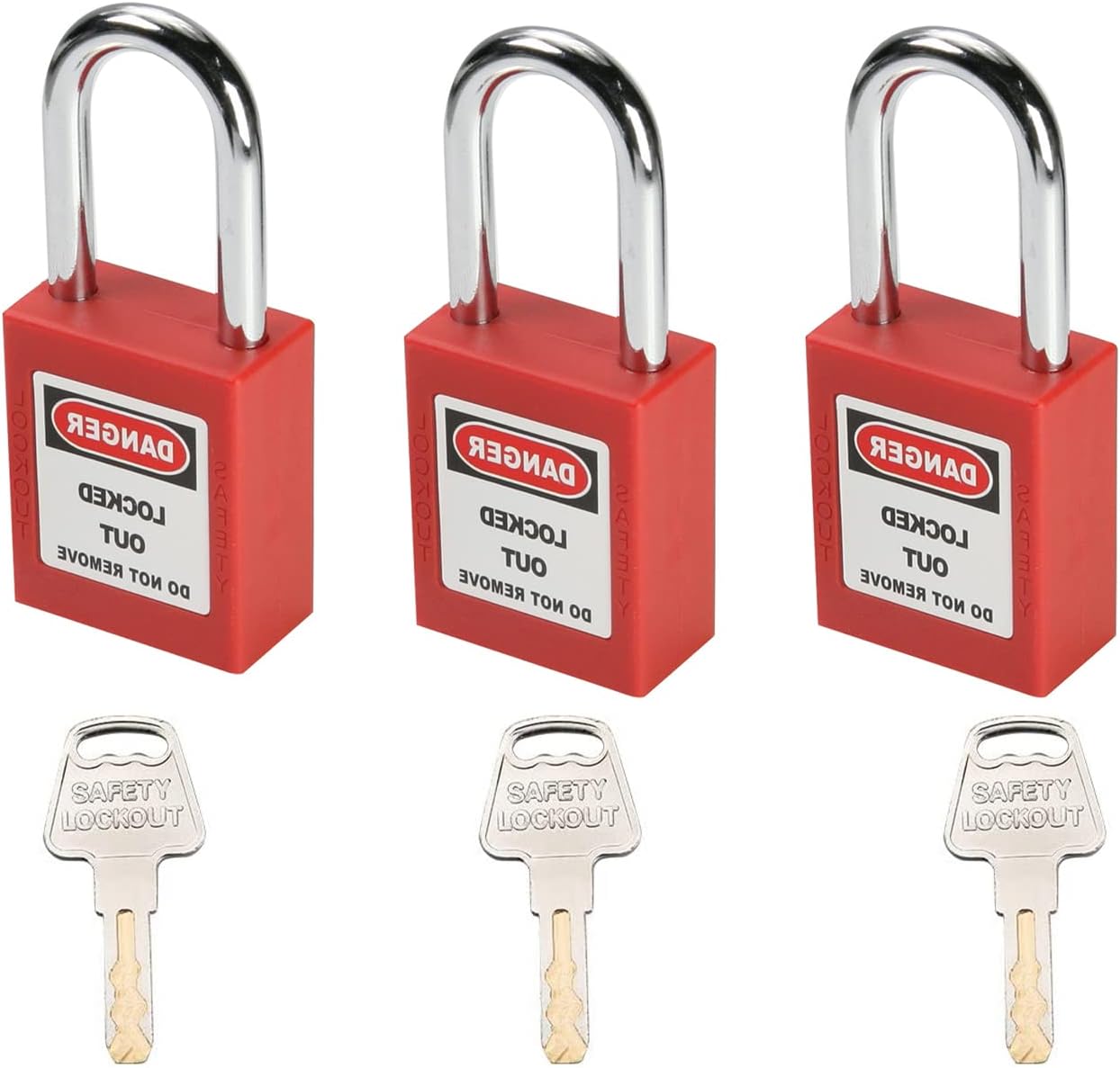 Lockout Tagout Lock, Safety Padlock Keyed Alike,Loto Security Padlock Steel Shackle Black ...