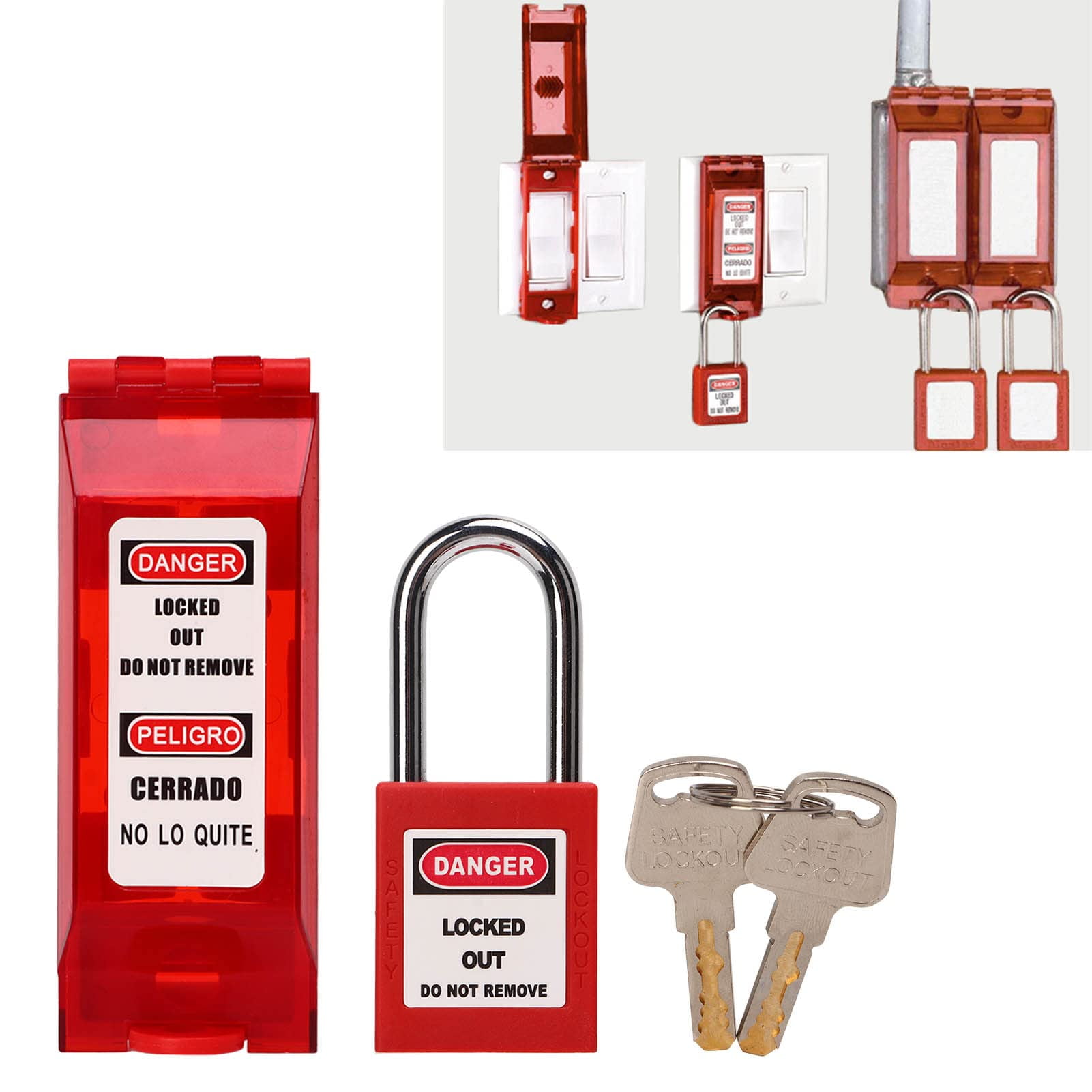 Lockout Tagout Locks Kit, Universal Lockout Padlock, With Transparent ...