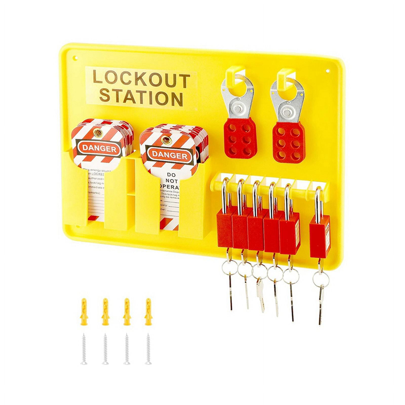 Lockout Tagout Station,6 Pcs Safety Padlock, Lockout Station, 2 Pcs ...