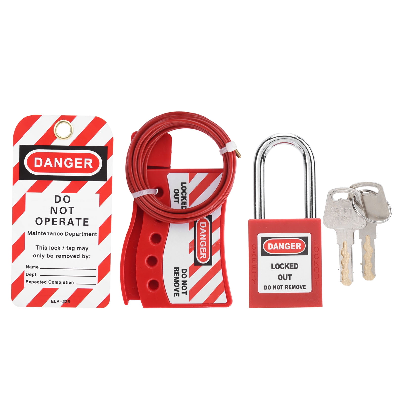 Lockout Tagout Steel Cable Locks with Key,Security Cable Lock ...