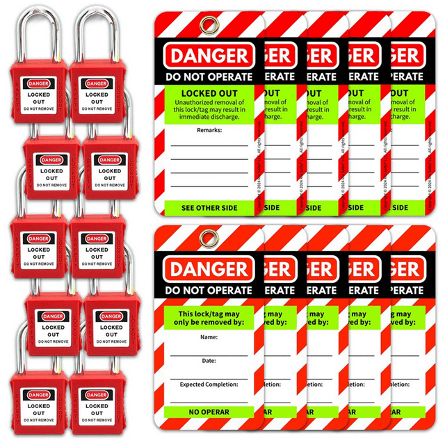 Lockout Tagout Tags and Padlocks Red Safety Tag Easy Identification ...