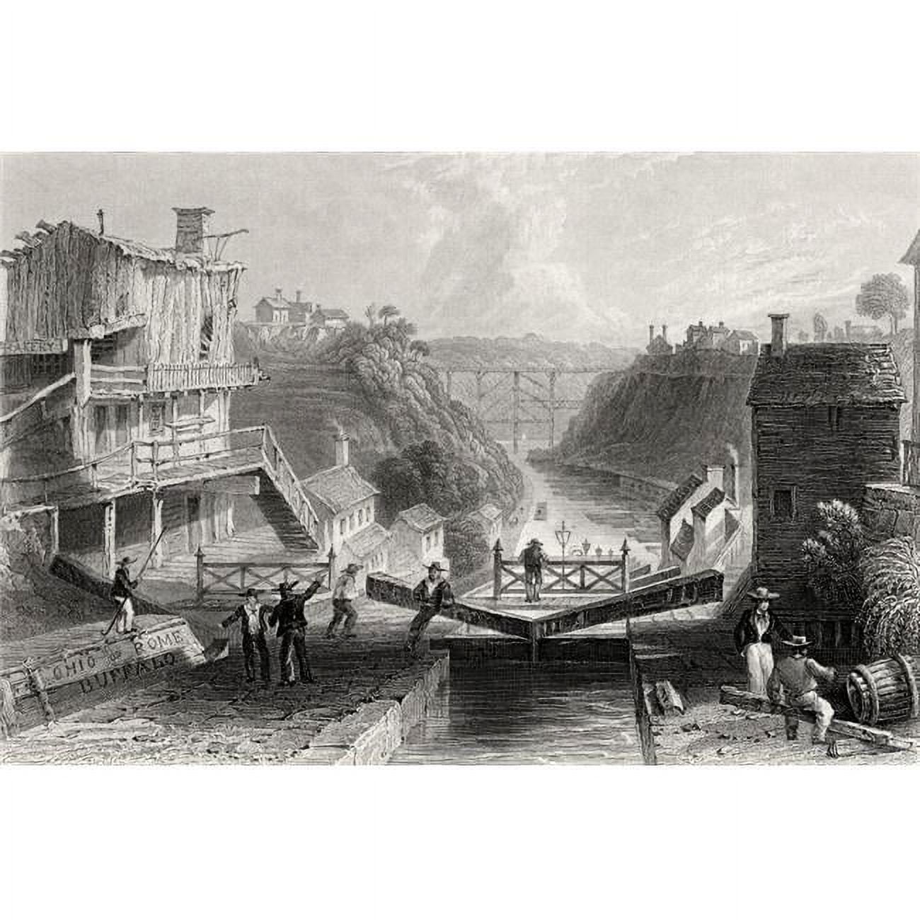 Lockport Erie Canal New York USA From A 19th Century Print Engraved by W Tombleson After W. H ...