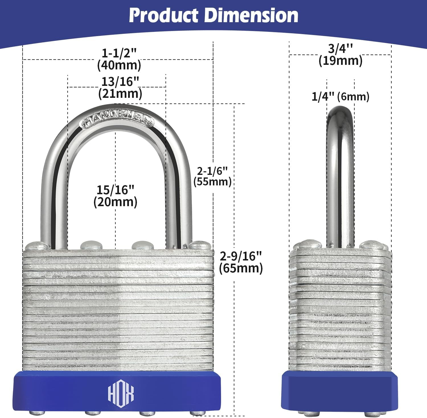 Locks 6-Pack Keyed-Alike Padlocks W/ 1.2 Shackle, 1-9/16 Wide Body ...