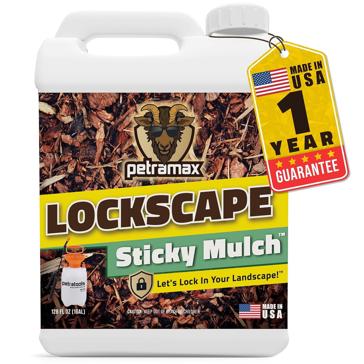 Lockscape Sticky Mulch Glue for Landscaping (1 Gallon) - Lasts Up to 2 ...
