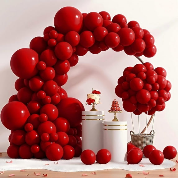 Lockways Anniversary Decoration Red Latex Balloon Arch Kit Party ...