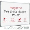 "STEELMASTER 14"" x 30"" Silver Magnetic Memo Board, Hanging Metal ...