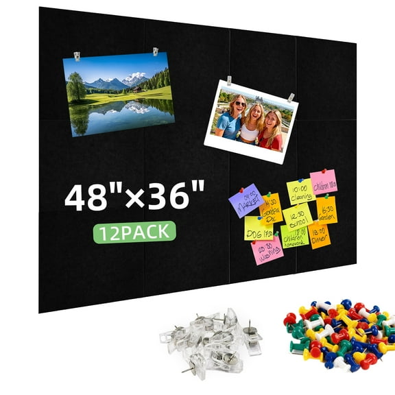 VANCORE Felt Pin Board for Wall Self-Adhesive Cork Bulletin Strips with ...