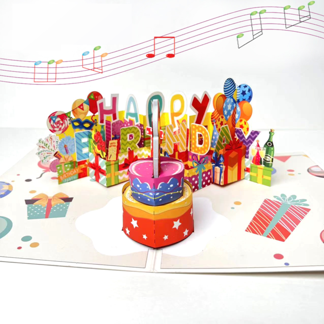 Lockways Musicals Birthday Card for Women and Men, Blowable Candle 3D ...