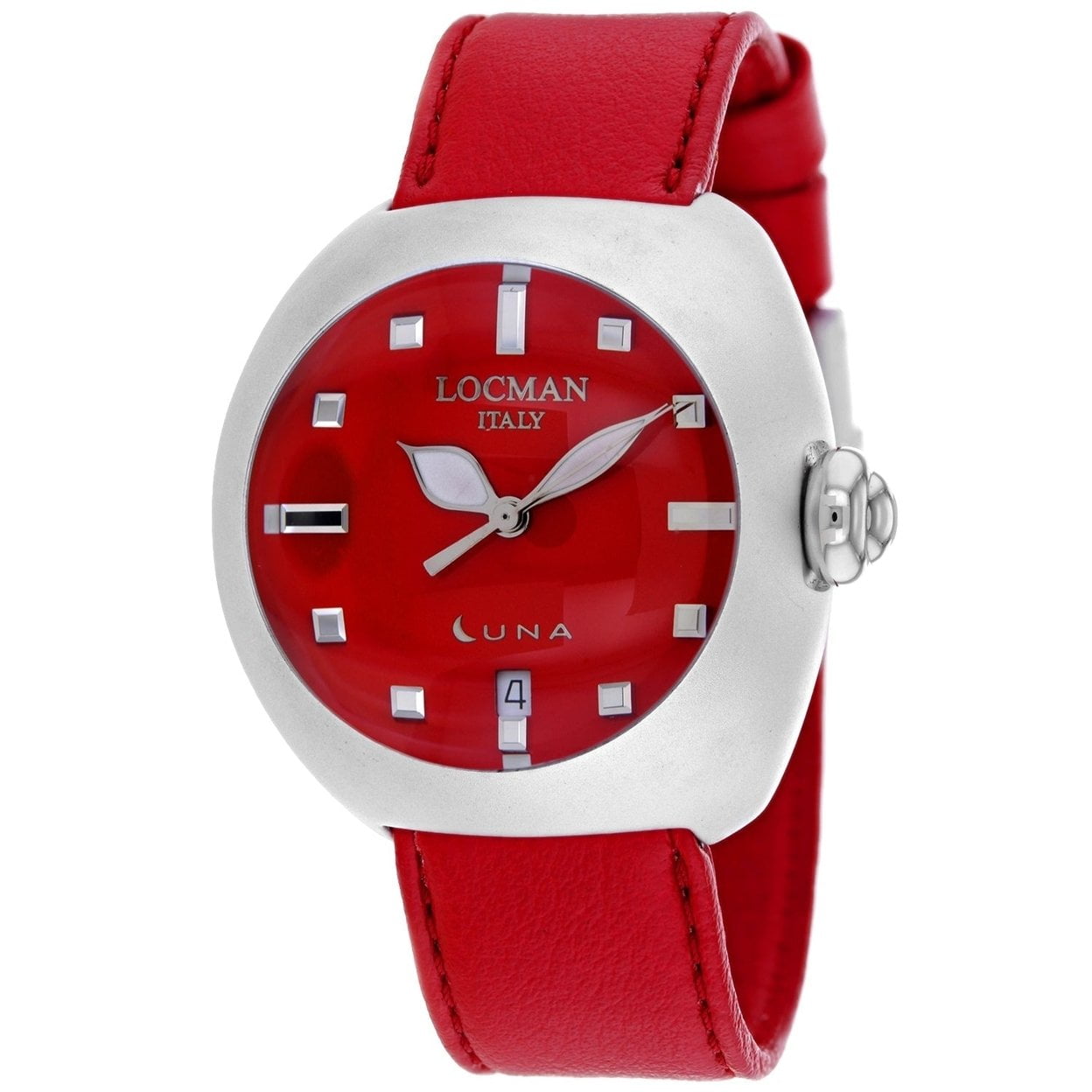 Locman Womens Classic Red Dial Quartz Watch 4100RD Leather Strap ...