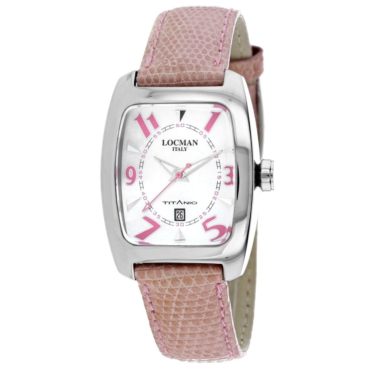 Locman Womens Classic White Dial Titanium Watch 483MWNPK Leather Strap ...