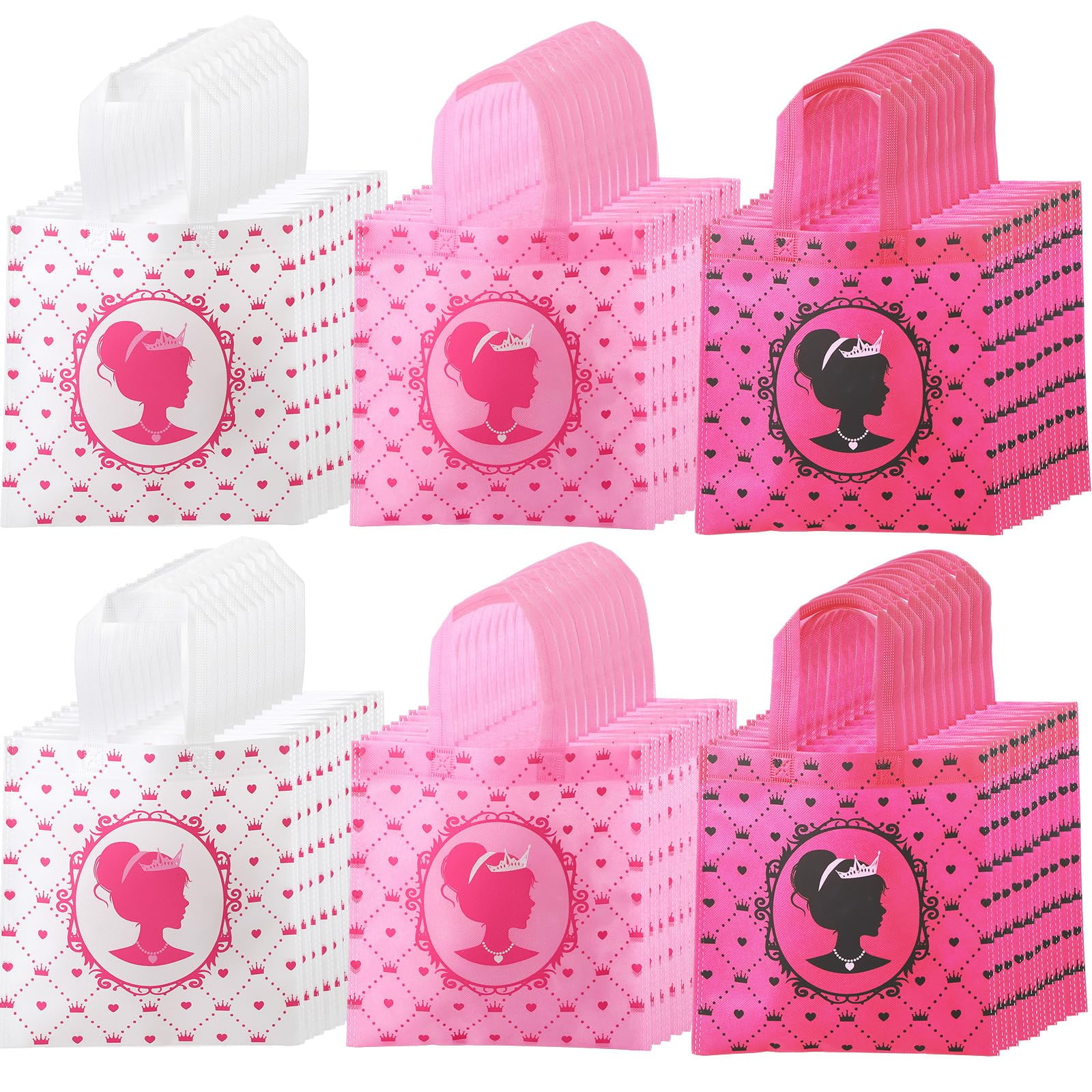 Locmeo 60 Pcs Pink DHF10 Girls Party Favor Gift Hot Pink Princess Candy ...