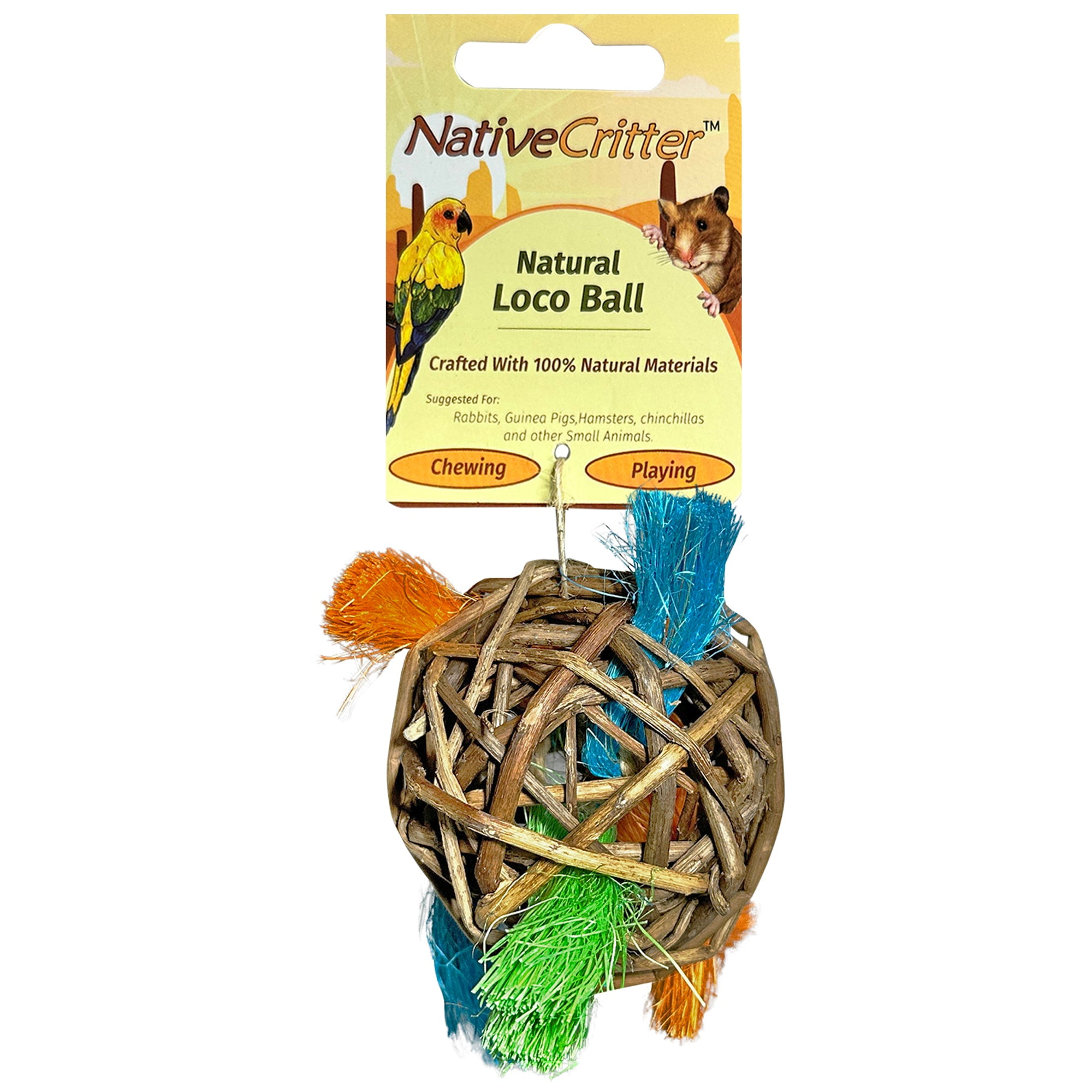 Loco Ball - NativeCritter Natural Chew for Hamsters, Gerbils, Rabbits ...