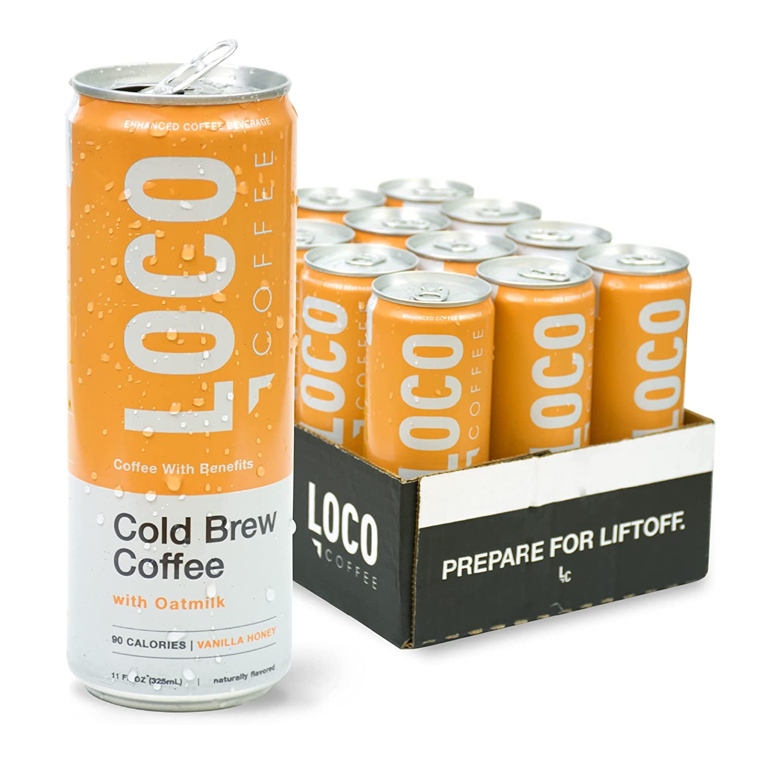 Loco Coffee Oat Milk Latte Cold Brew Coffee [Vanilla Honey] 11 Ounce ...