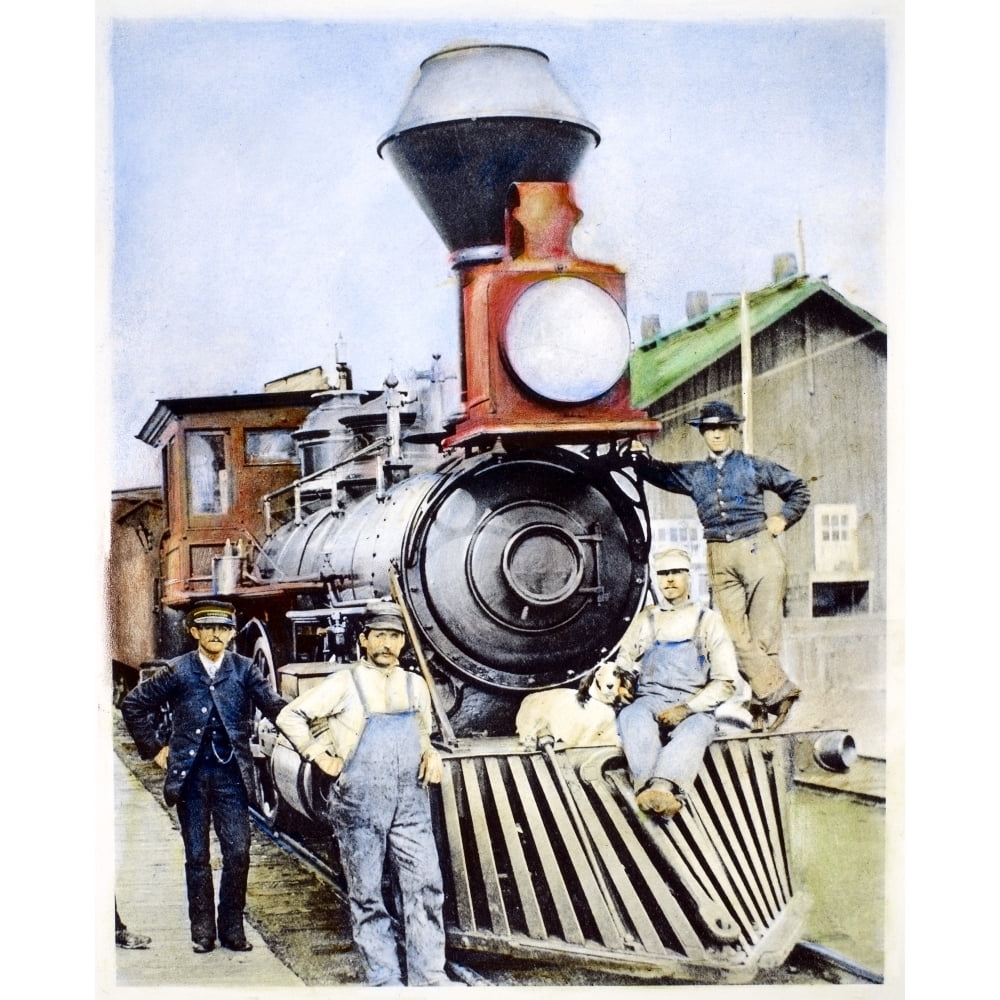 Locomotive 1883. Nthe Conductor Crew And Canine Mascot Of A Central ...