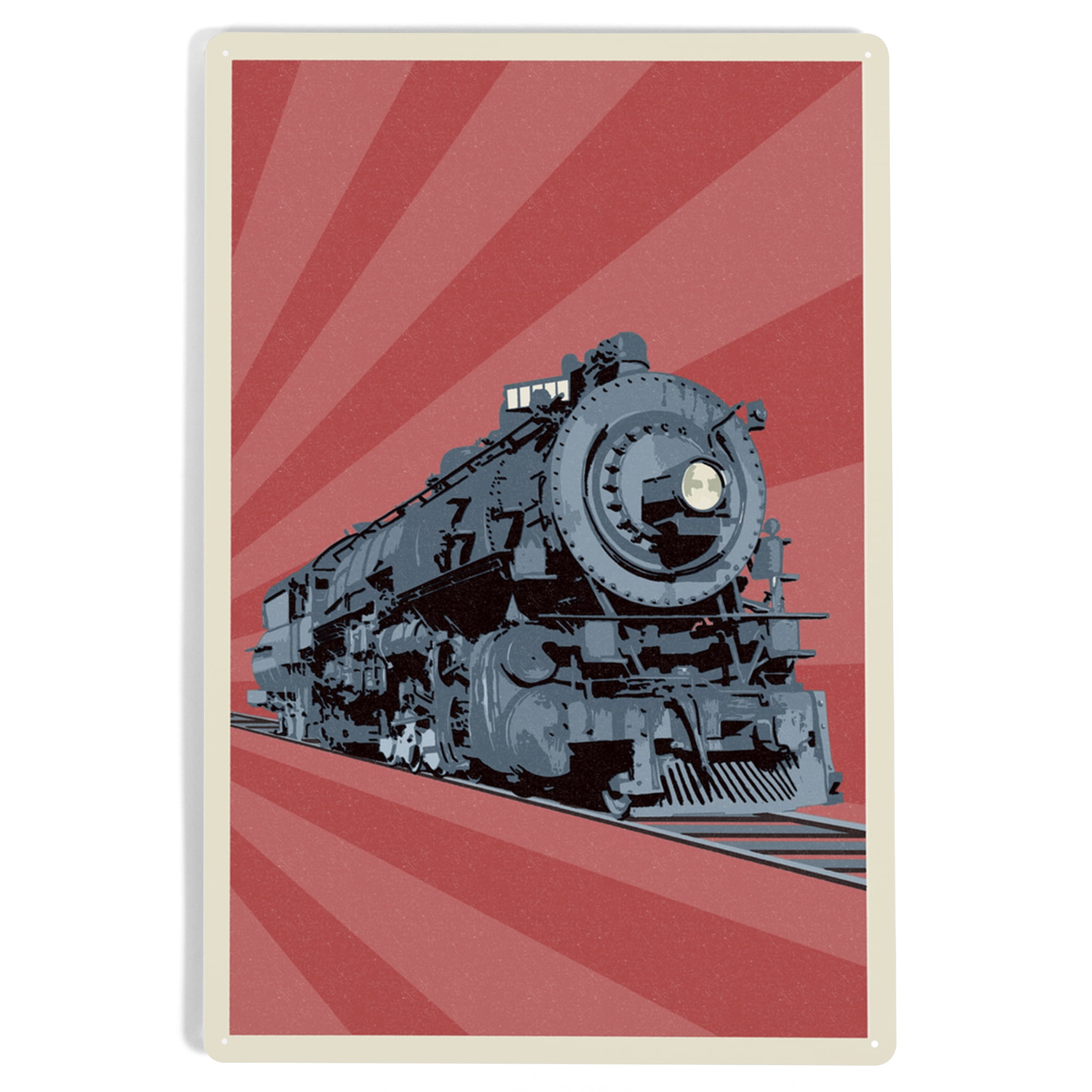 Locomotive, Letterpress (12x18 Aluminum Art, Indoor Outdoor Metal Sign ...