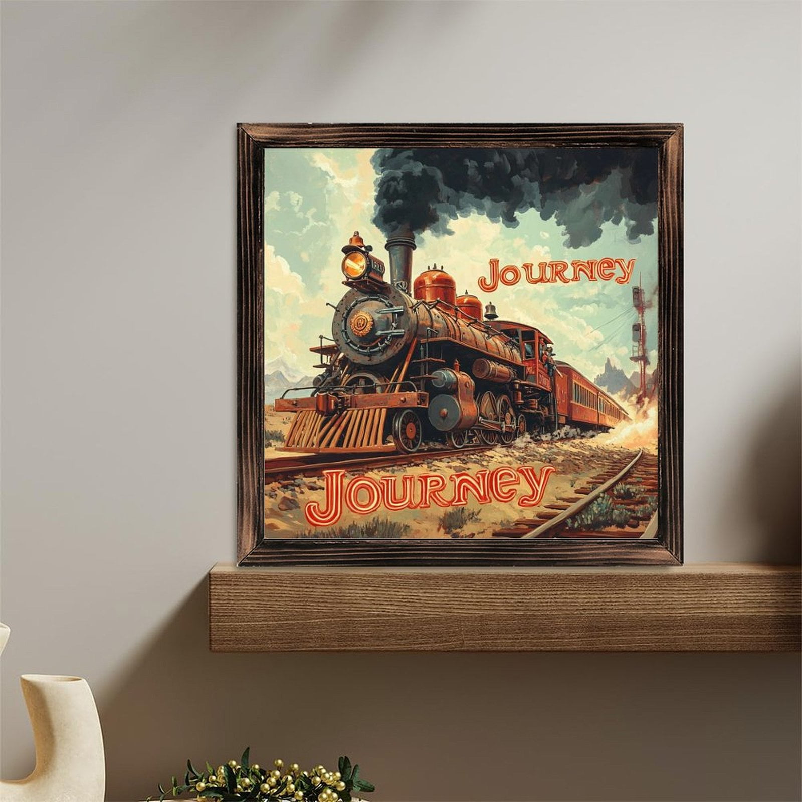 Locomotive Steam Engine Railroad Train Wooden Sign Wall Plaque ...
