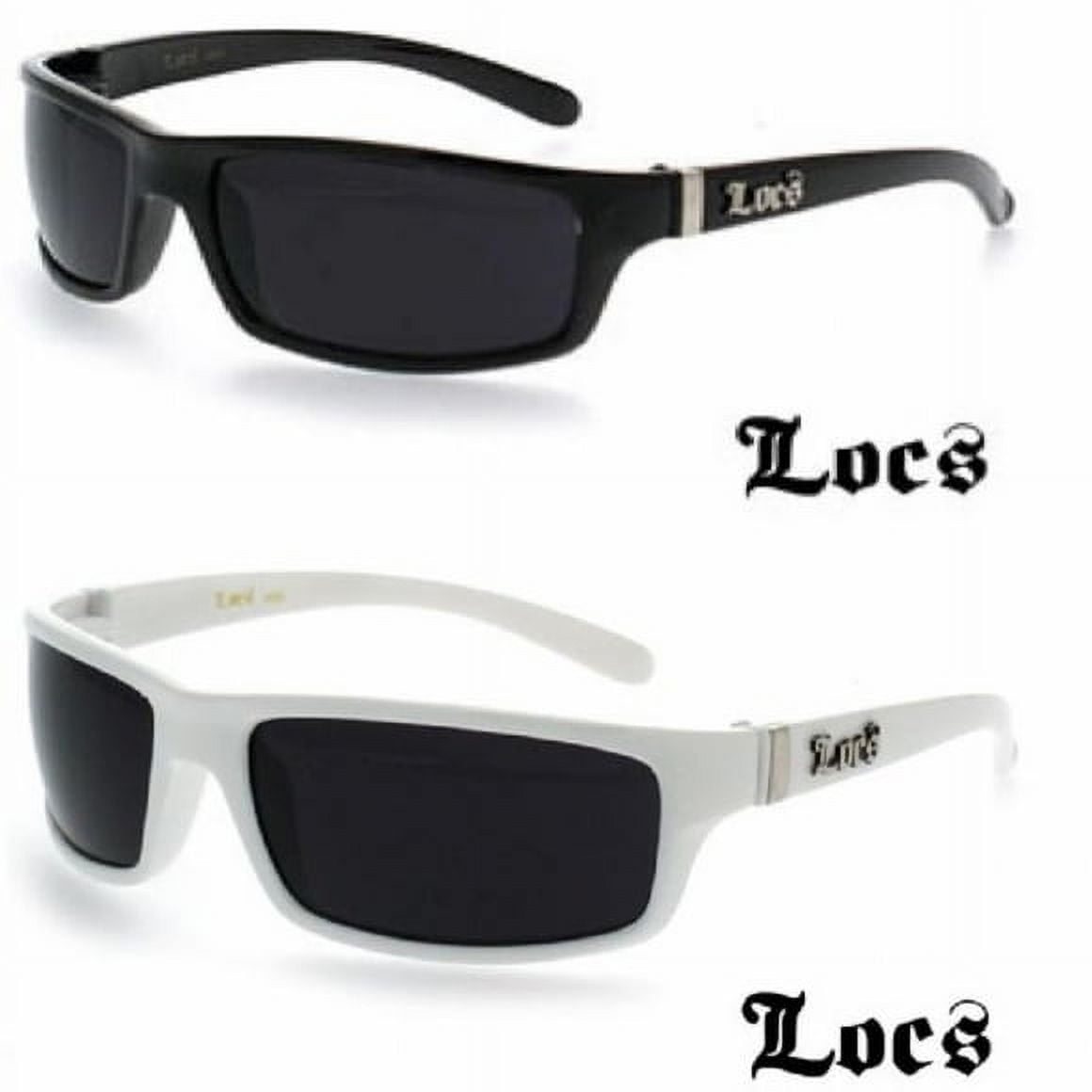 Locs 2 PACK 9025 Gangster Shades 1 BLACK & 1 WHITE Rectangle Sunglasses ...