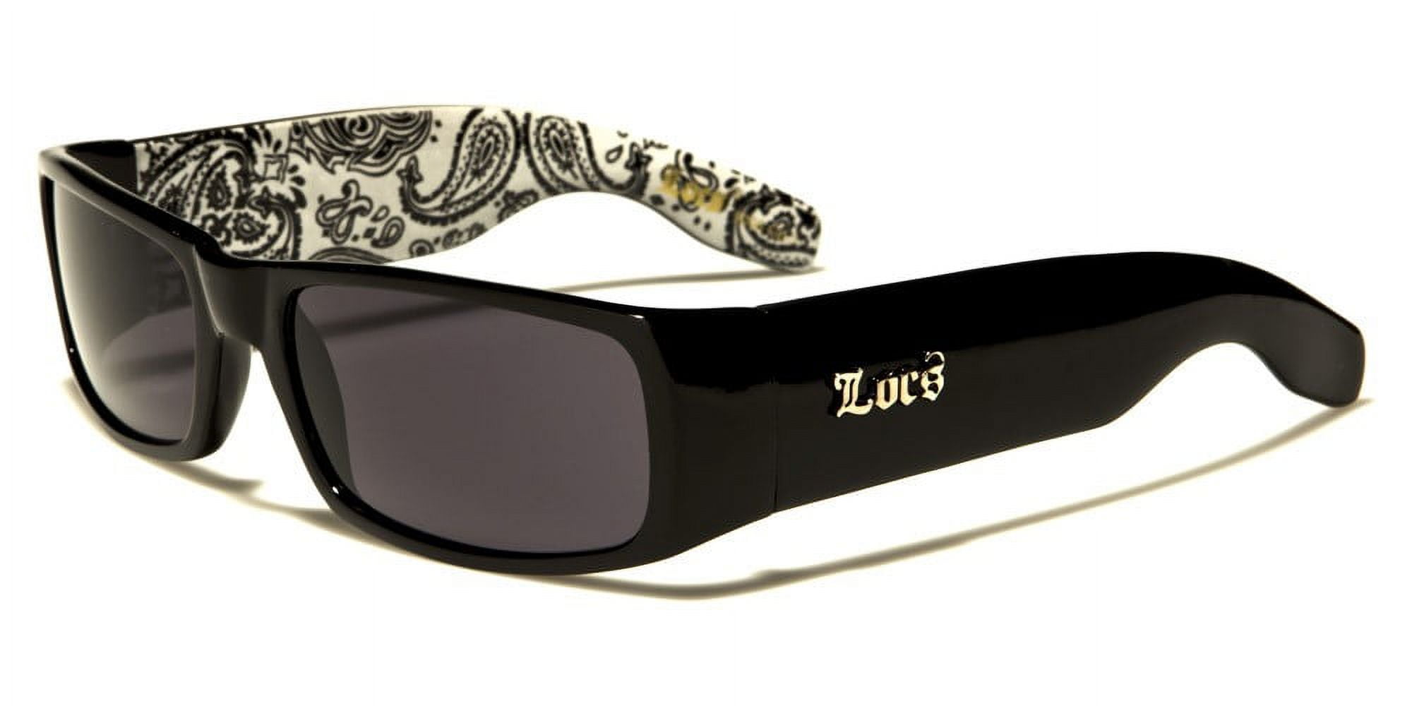 Locs 9006 Black w/ WHITE BANDANA Sunglasses Gangster Shades - Walmart.com