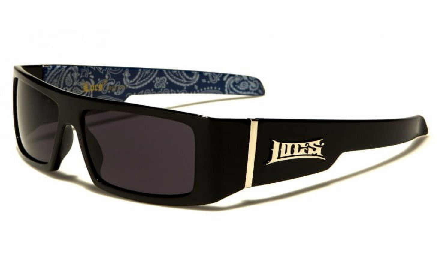 Locs 9058 Black w/ Blue Bandana Sunglasses Hardcore Gangster OG ...