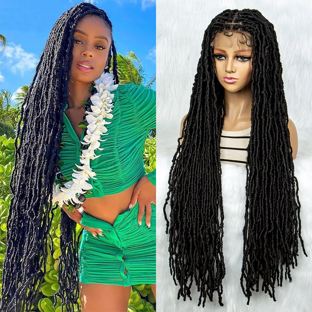 Locs Braided Wigs 36 Inches Full Double Lace Nateral Balck Square ...