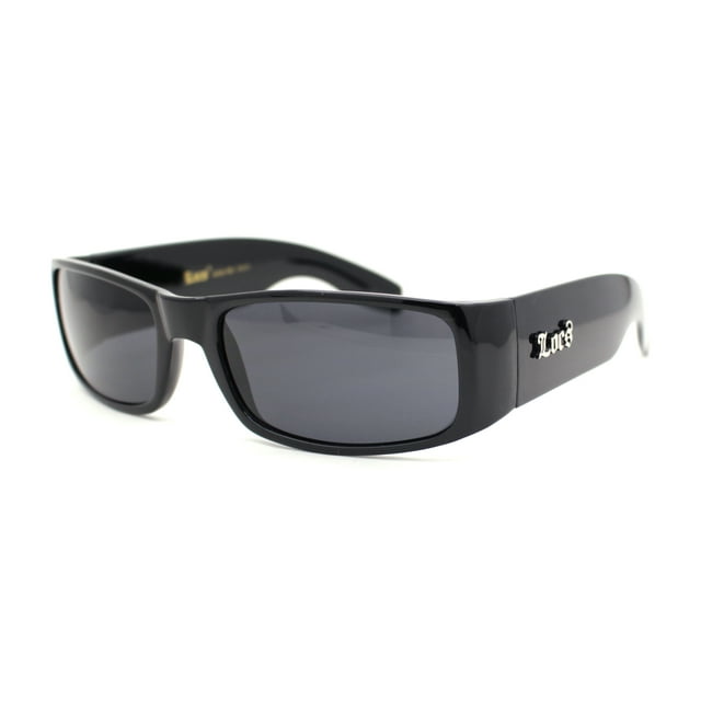 Locs Gangster All Black Classic Rectangular Cholo Sunglasses - Walmart.com