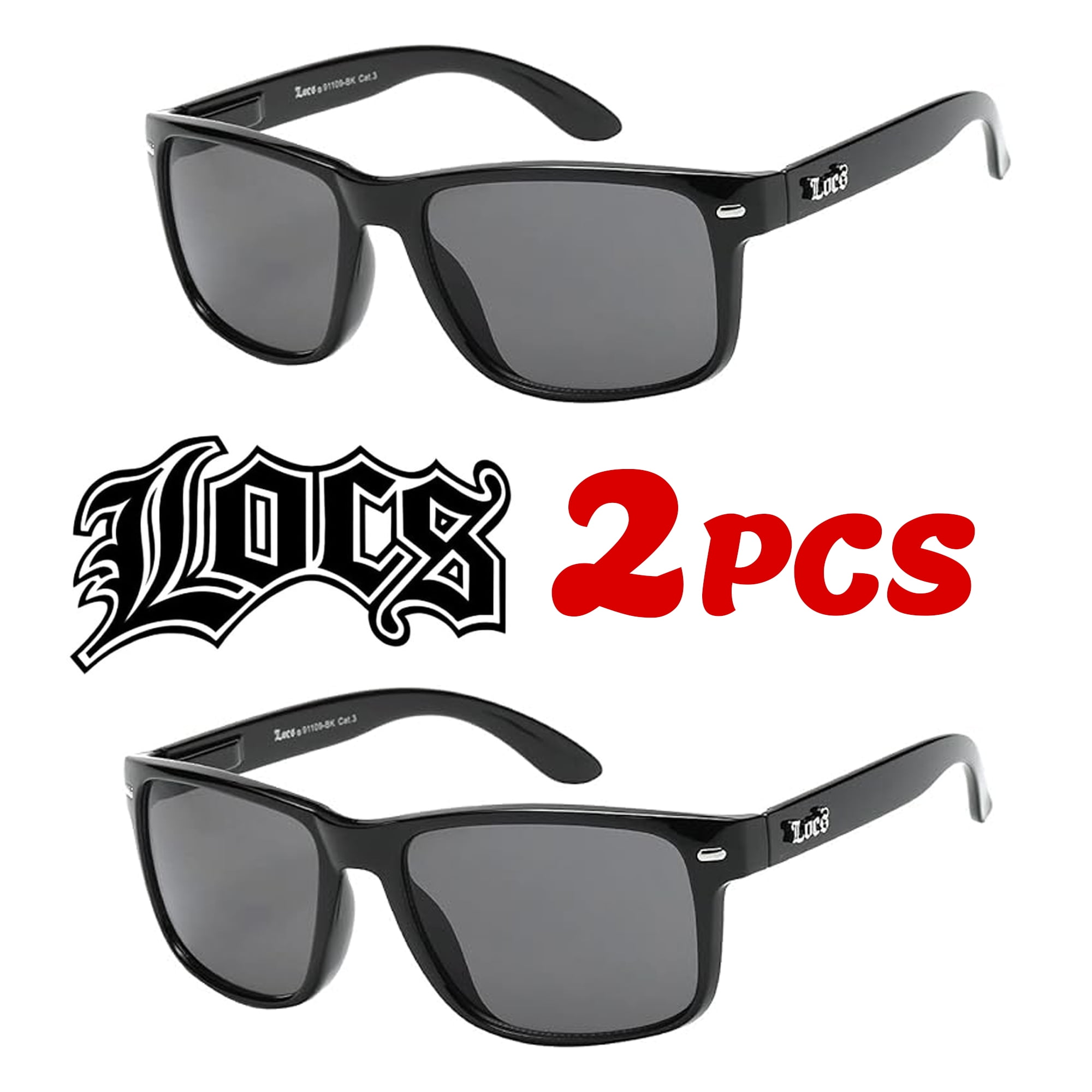 Locs Hiphop Fashion 2 Black 91109 Sunglasses Classic Retro 80s Style ...