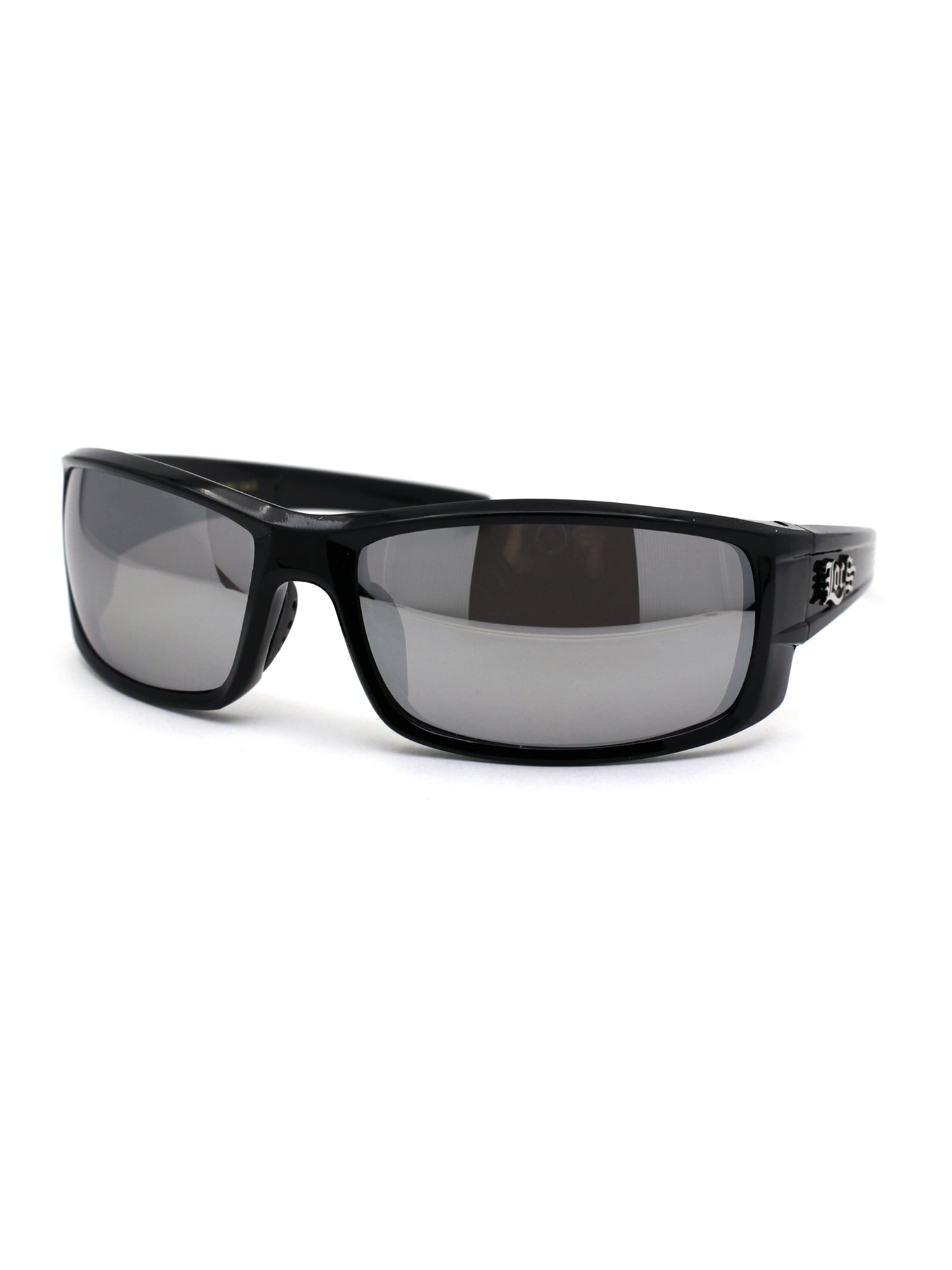 Locs Mens Rectangular Warp Gangster Cholo Sunglasses Black Silver ...