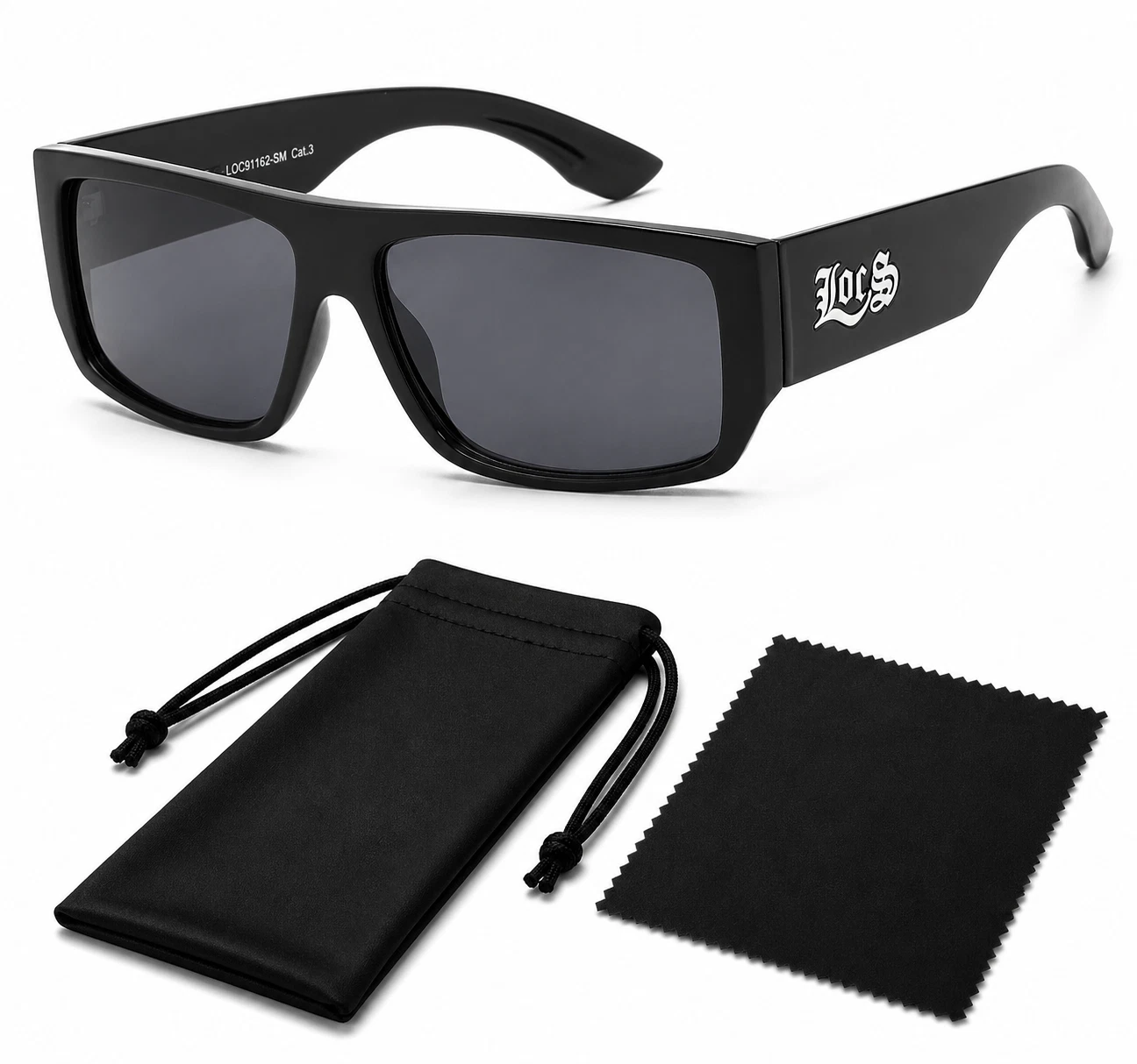 Locs Motorcycle Men's Sunglasses Lowrider Biker Flat Top UV400 Category ...