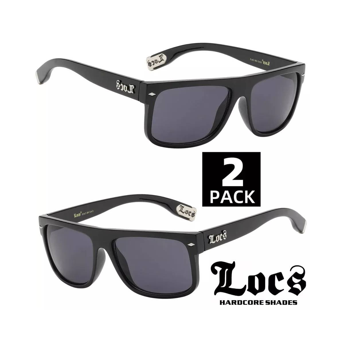 Locs Oversize Glasses Men Dark Lens Flat Top Large Black OG Sunglasses ...