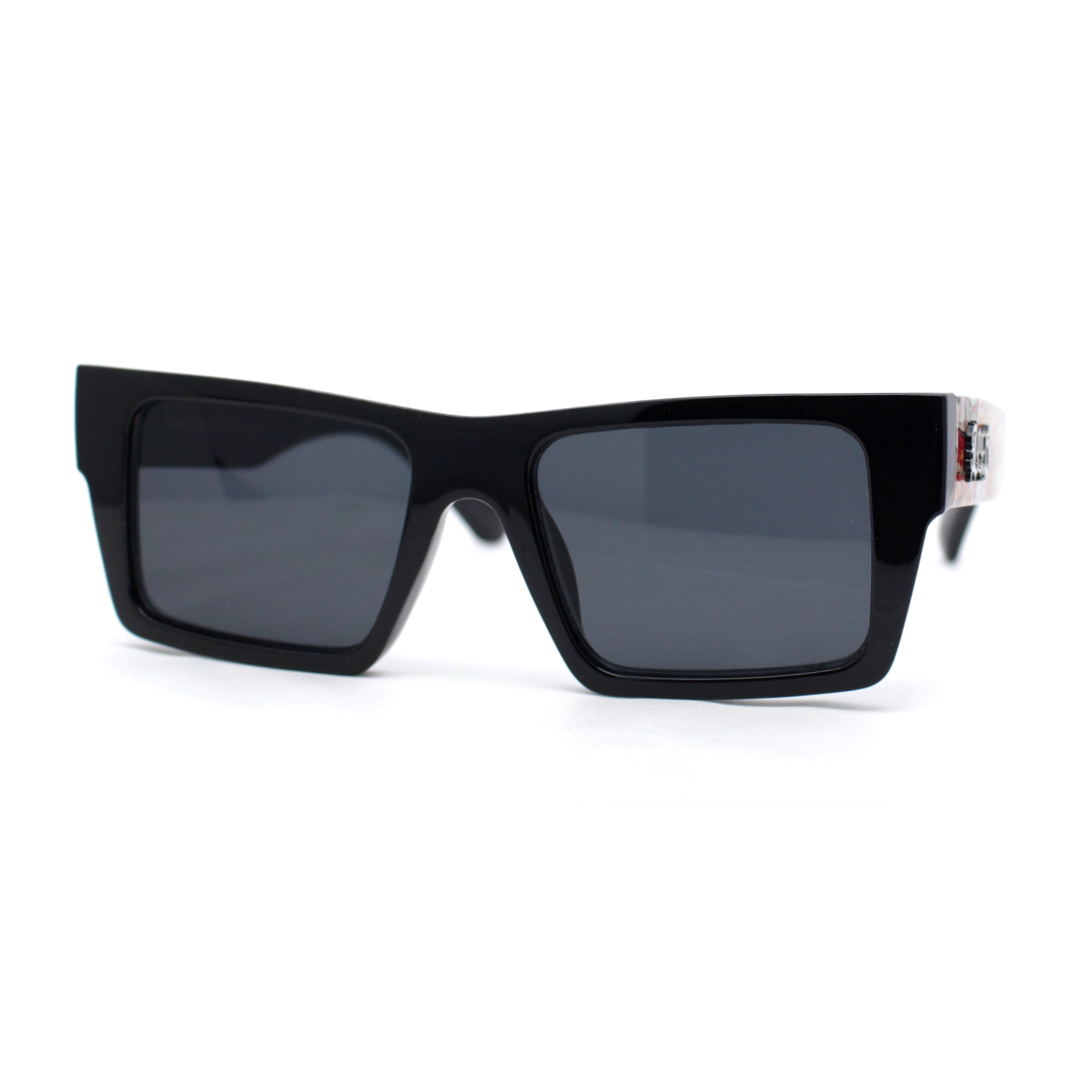 Locs Paint Splatter Arm Squared Rectangular Horn Rim Plastic Gangster ...